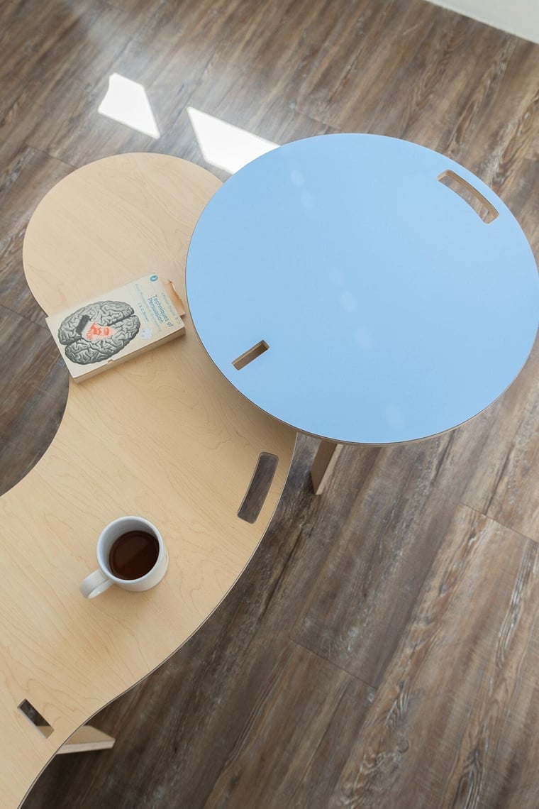 Squiggle Coffee Table + add-on circle side table - curvy table ...
