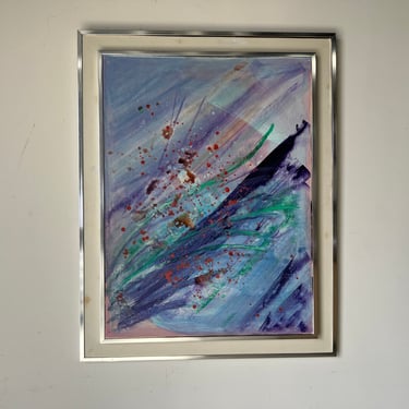 80's Mid Century Abstract Expressionist Oil Painting on Canvas, Signed ...