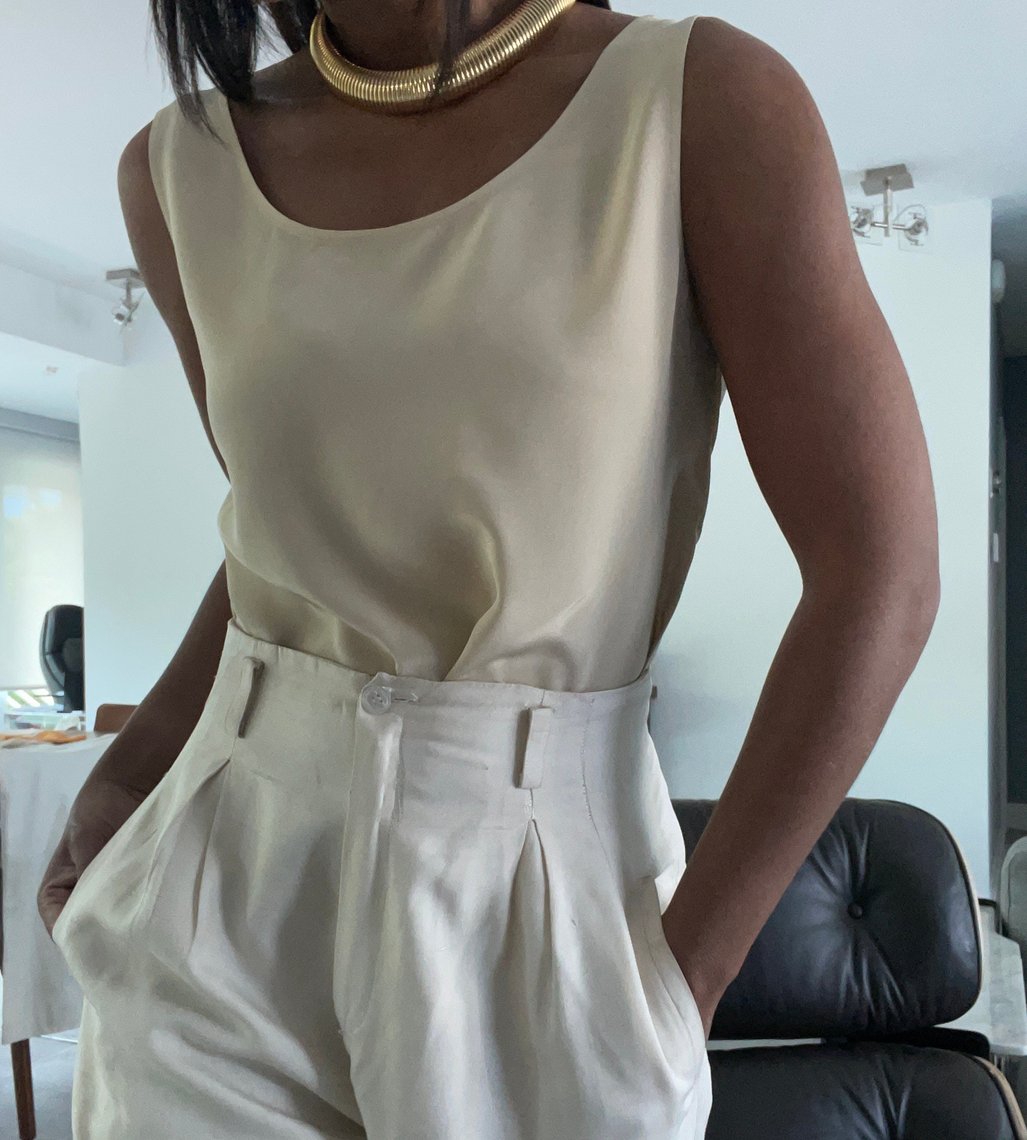 vintage boxy silk sleeveless top | Retro Rhapsody | Miami Beach, FL