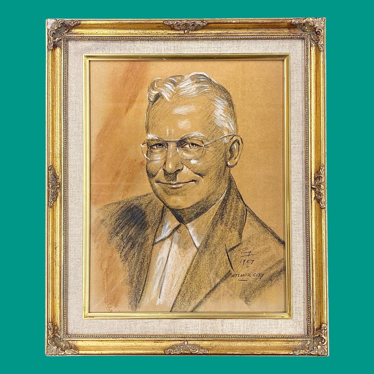 Vintage Portrait Drawing 1950s Retro Size 18x15 Mid | Retrospect ...