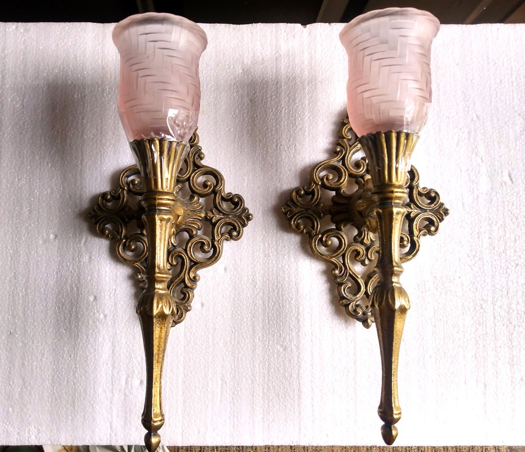 Vintage Victorian Style, French Style Sconces made of SOLID BRASS (2 ...