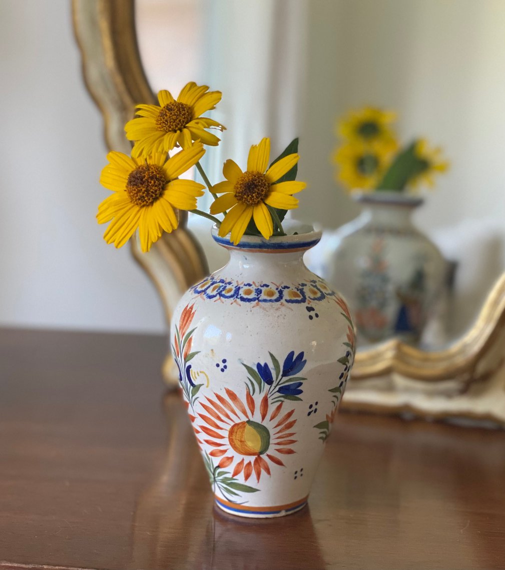 19th century French Quimper petite pottery vase | Joliette | Pickering ...