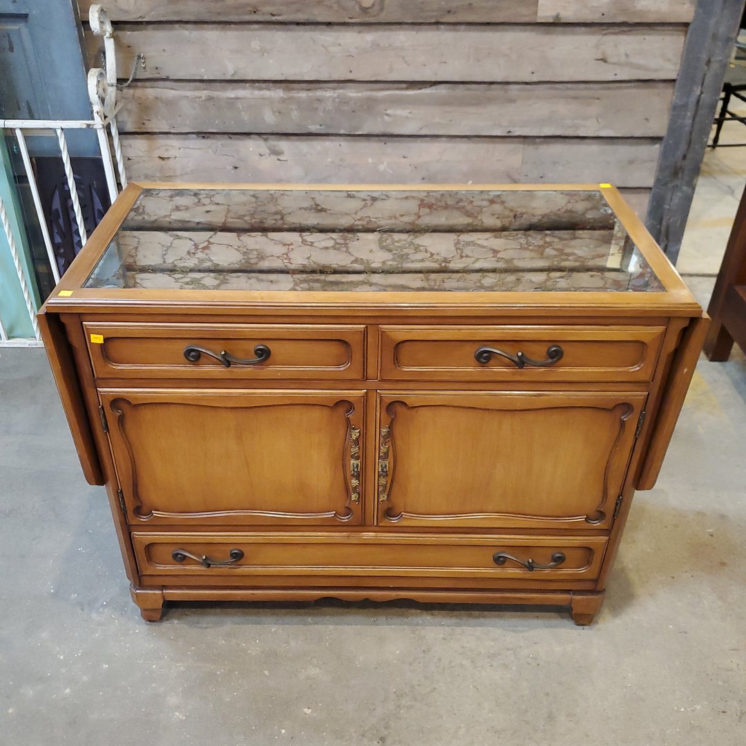 Vintage RWAY Drop Leaf Bar with Mirrored Top | Community Forklift ...