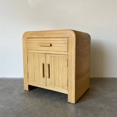 Vintage Pencil Reed Rattan Nightstand | Miami Vintage Decor | Miami, FL