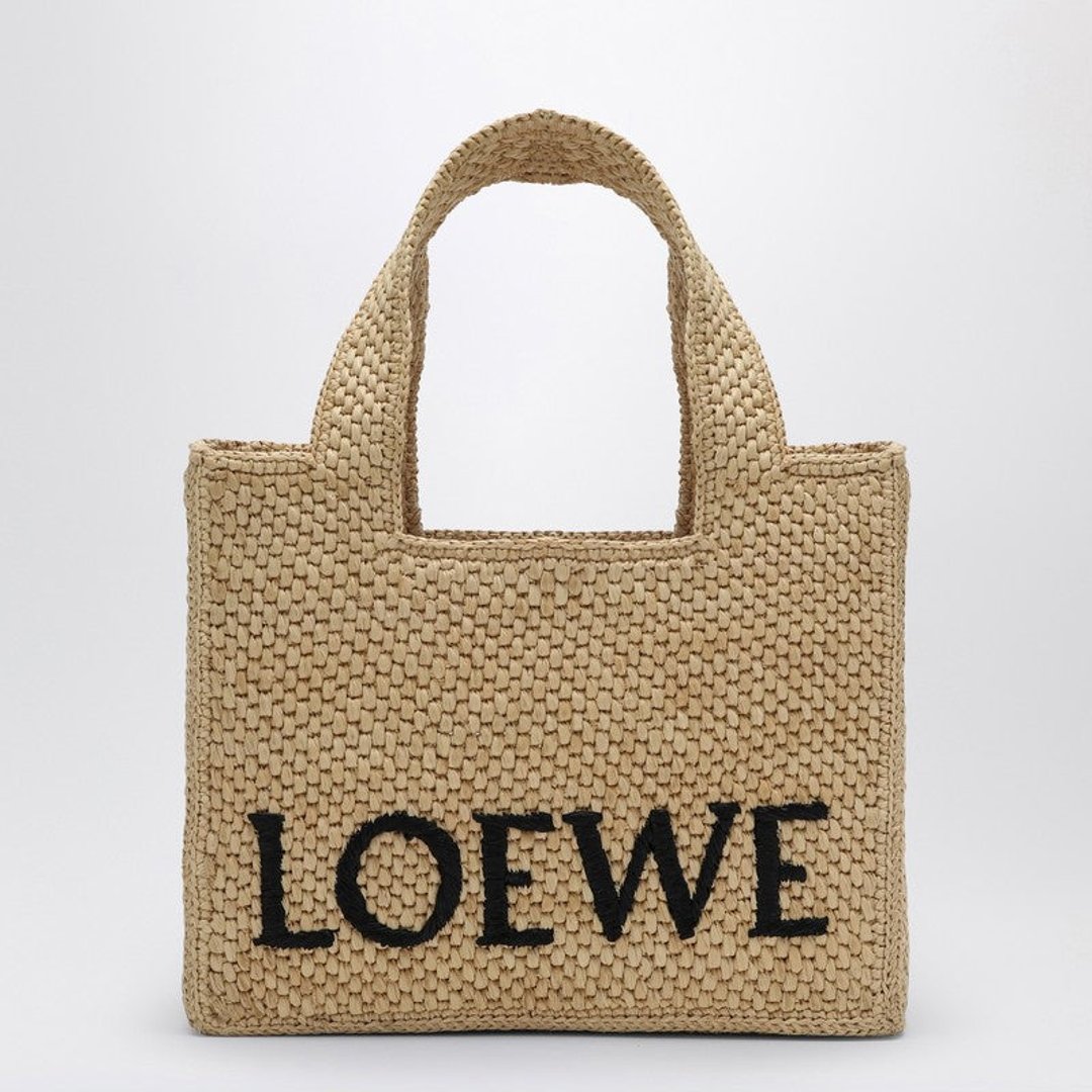 Loewe Loewe Font Tote Small Raffia Bag Women | Luosophy | San Diego, CA
