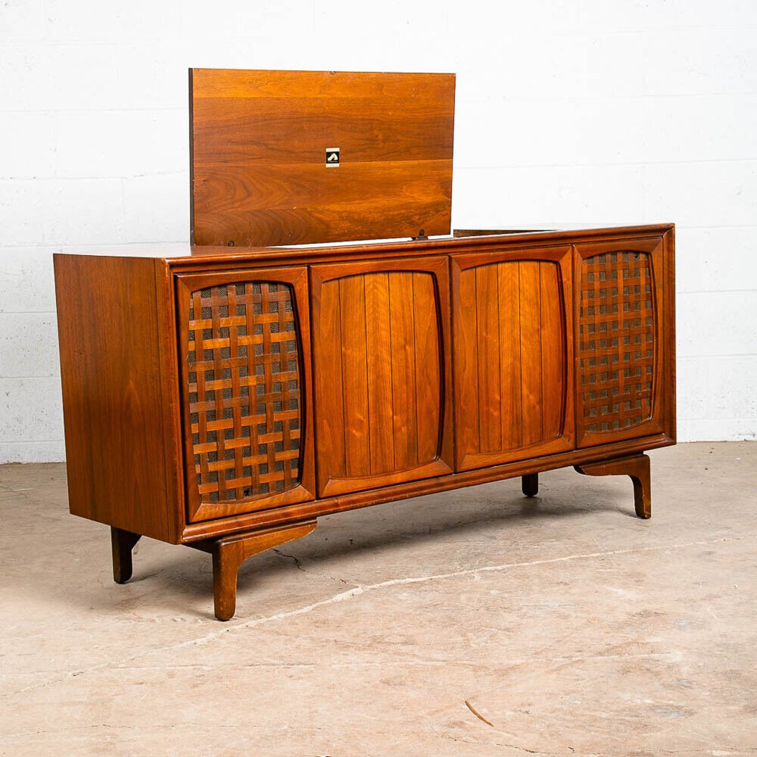 Mid Century Modern Stereo Console Record Player RCA Victor Radio ...