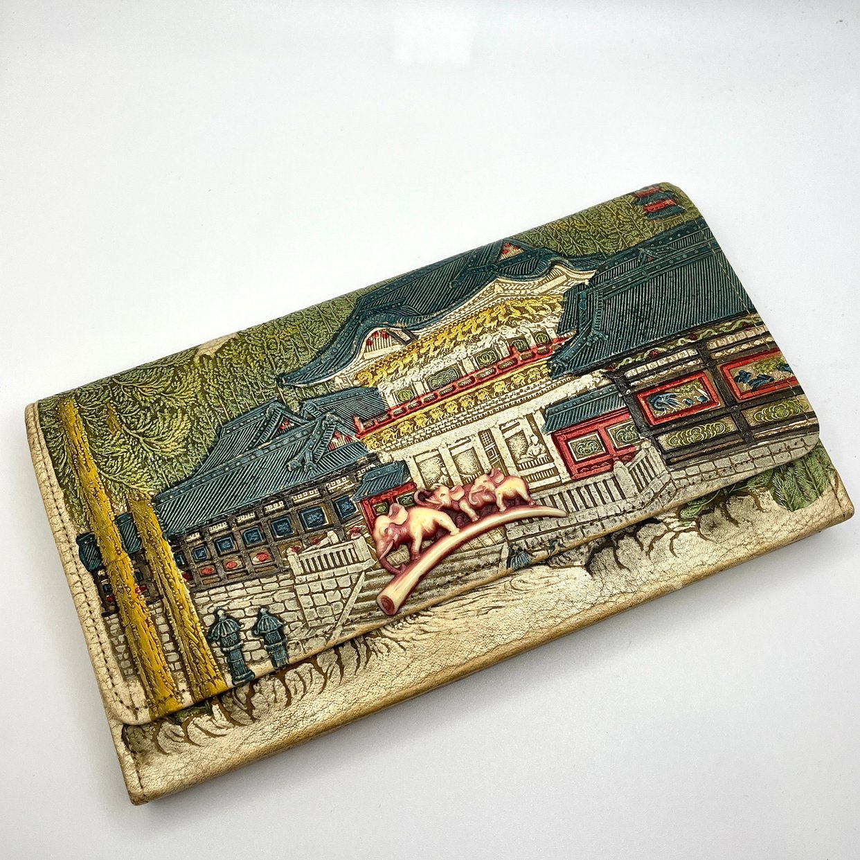 Beautiful 1930s Leather Clutch with Symbols Hand Tooled | Amalgamated ...