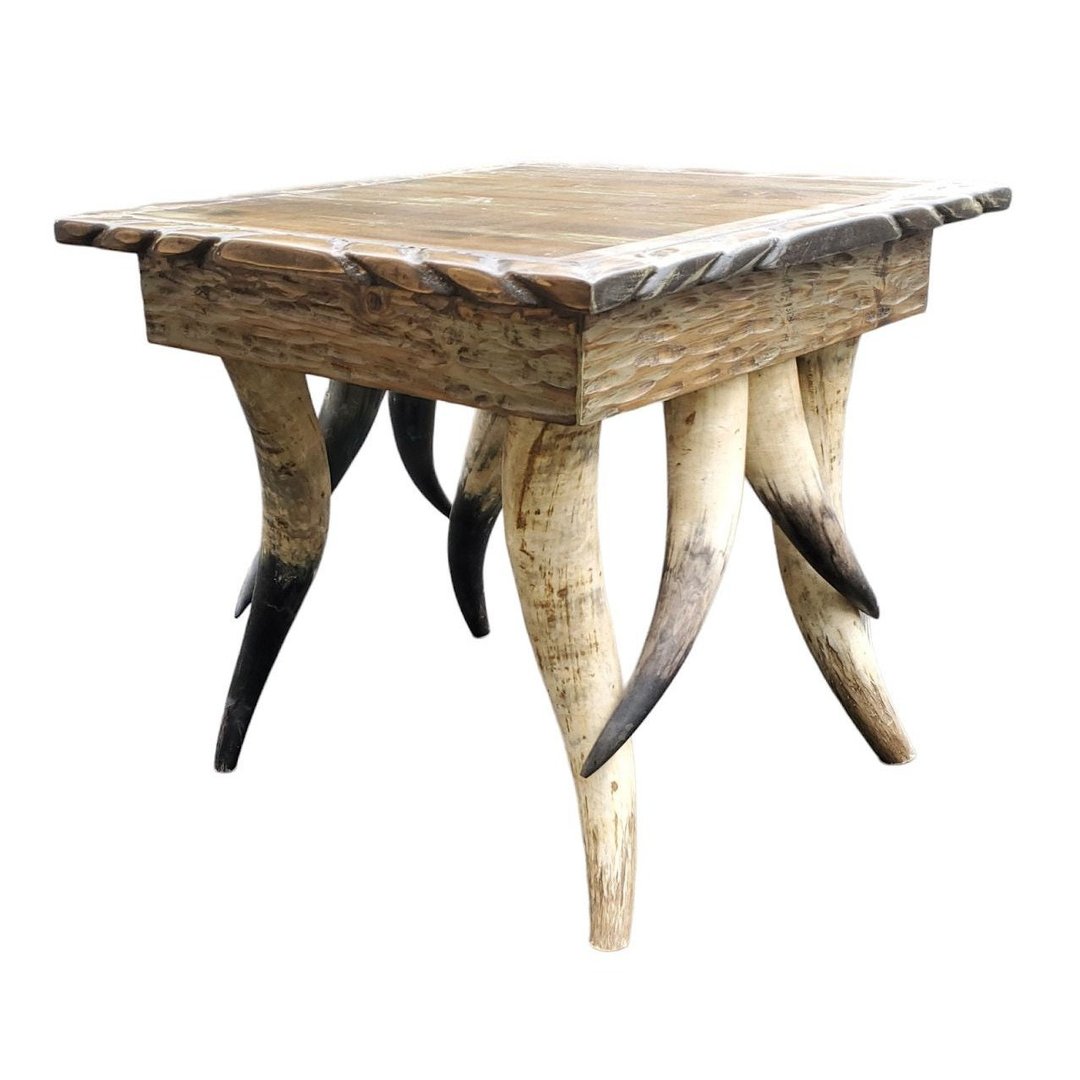 Steer Cow Long Horn Bull Table Western Texas Cattle Nightstand | Making ...