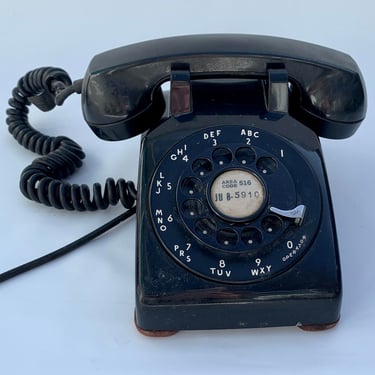 Vintage Rotary Desktop Telephone in Black | Simon Vintage - Neptune ...