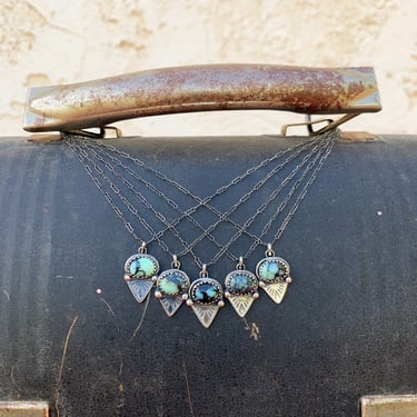 Handmade Sterling Silver New Lander Turquoise Necklace | Cottontail ...