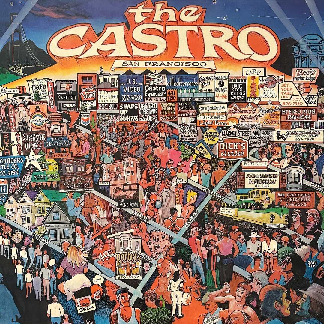 Rare "The Castro San Francisco" Pictorial Map Poster circa 1985 - | Mad Van Antiques | St. Paul, MN