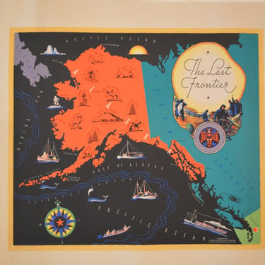 Pictorial Map of Alaska, "The Last Frontier" | Galaxie Modern ...
