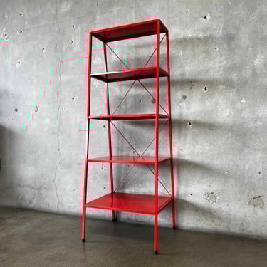 Modern Red Freestanding Shelving Unit | Urban Americana | Long Beach, CA
