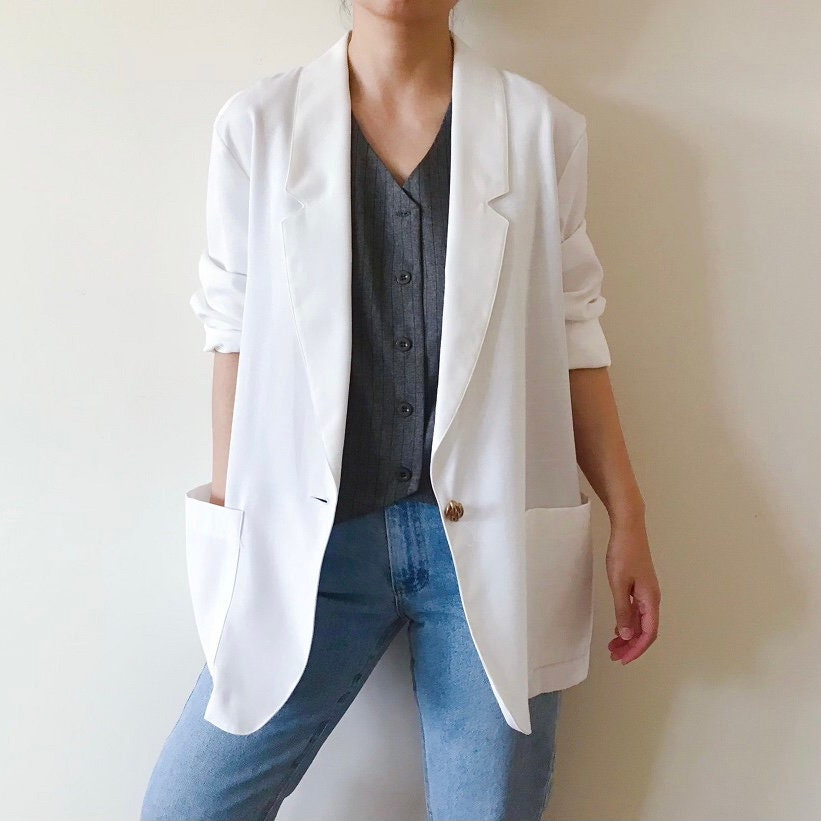 vintage blazer textured blazer oversized jacket minimalist blazer | Old ...