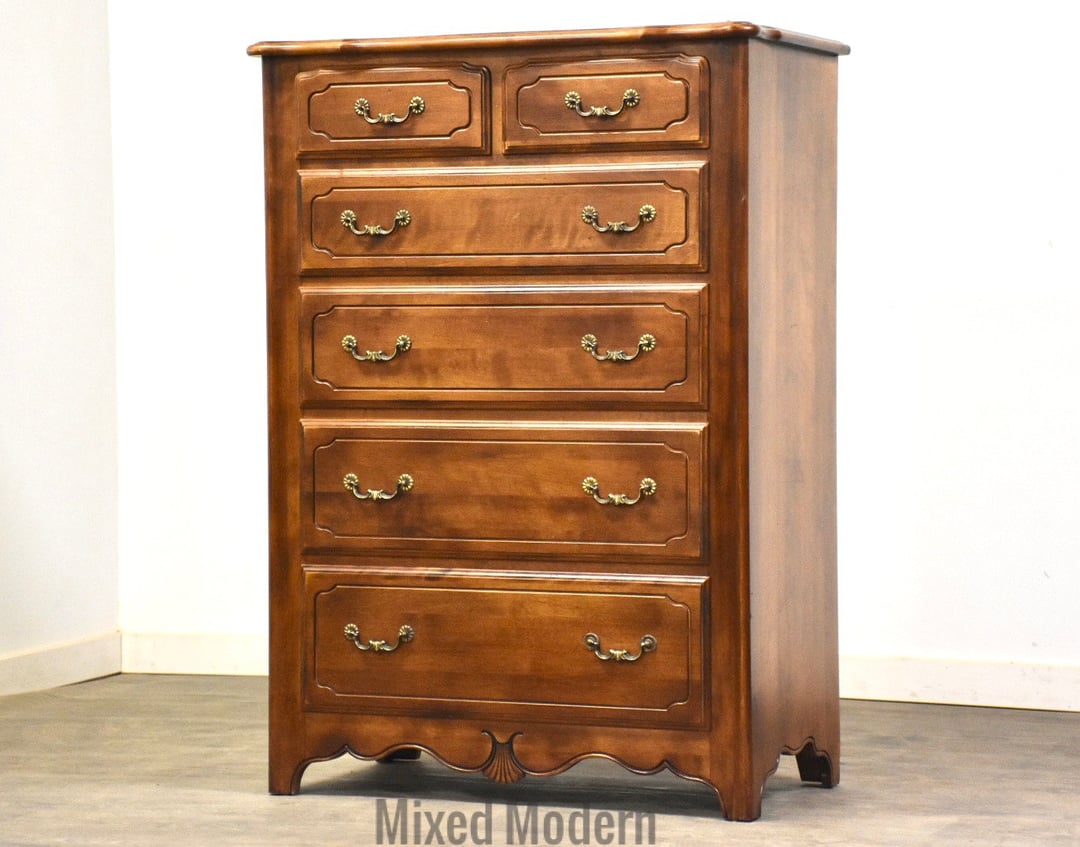 Ethan Allen Tall Maple Dresser | Mixed Modern | Nashua, NH