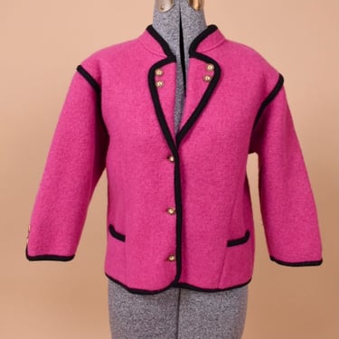 Pink Boiled Wool Jacket By Huber Tracht, XL | The Vault Collective ...