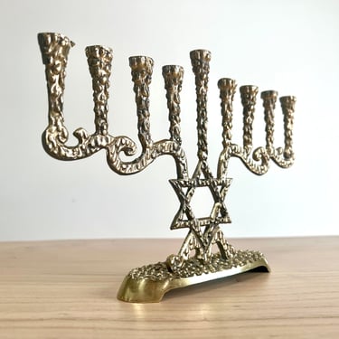 Vintage Brutalist Brass Menorah | The Brass Fig - Concord, CA | ATTIC