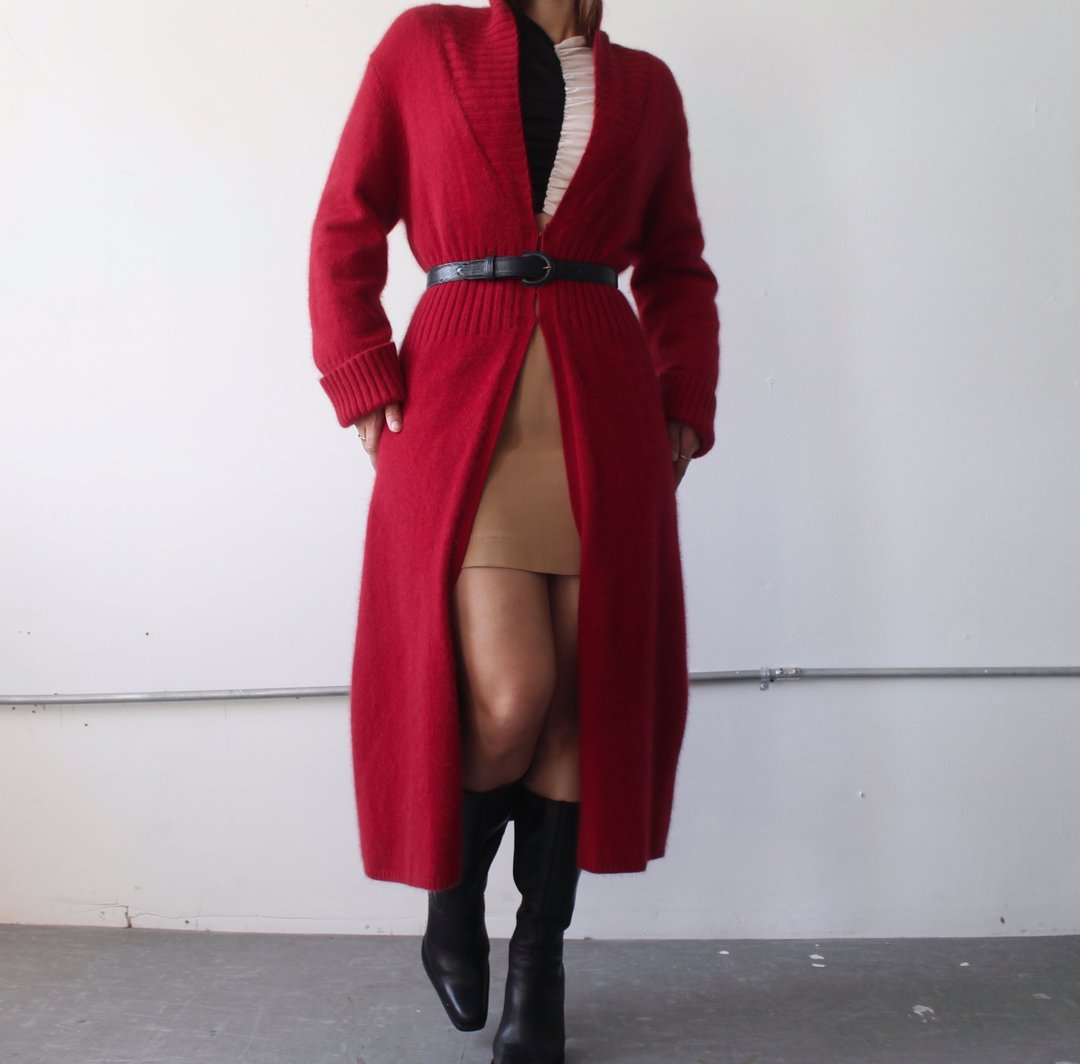 2000s Raspberry Longline Angora Sweater | Wornable | Philadelphia, PA