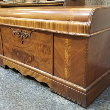 Antique Art Deco 1930's "Waterfall front" Cedar Hope Chest by | Janakos ...
