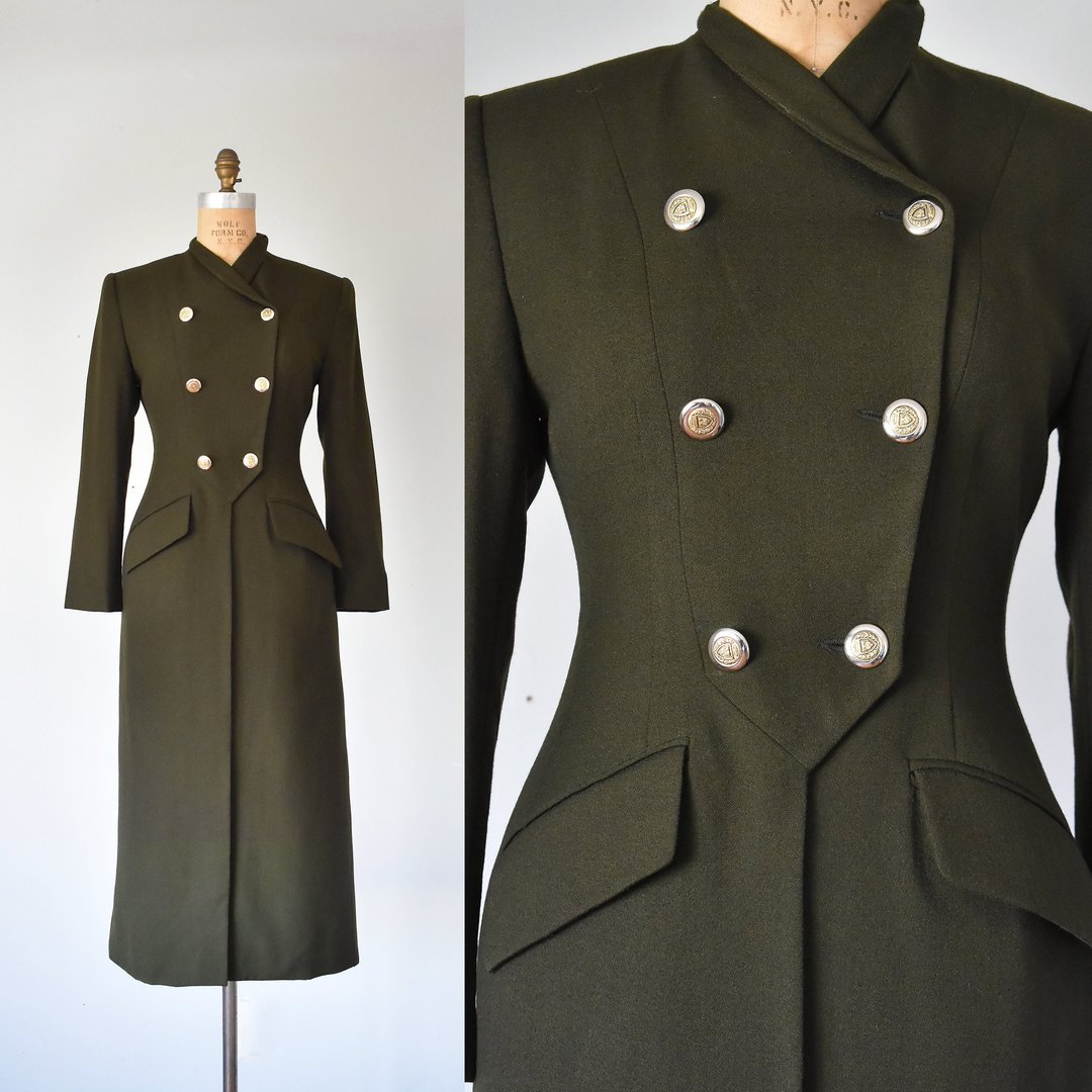 Roma wool riding jacket, military long wool coat women, 80s | Erstwhile ...