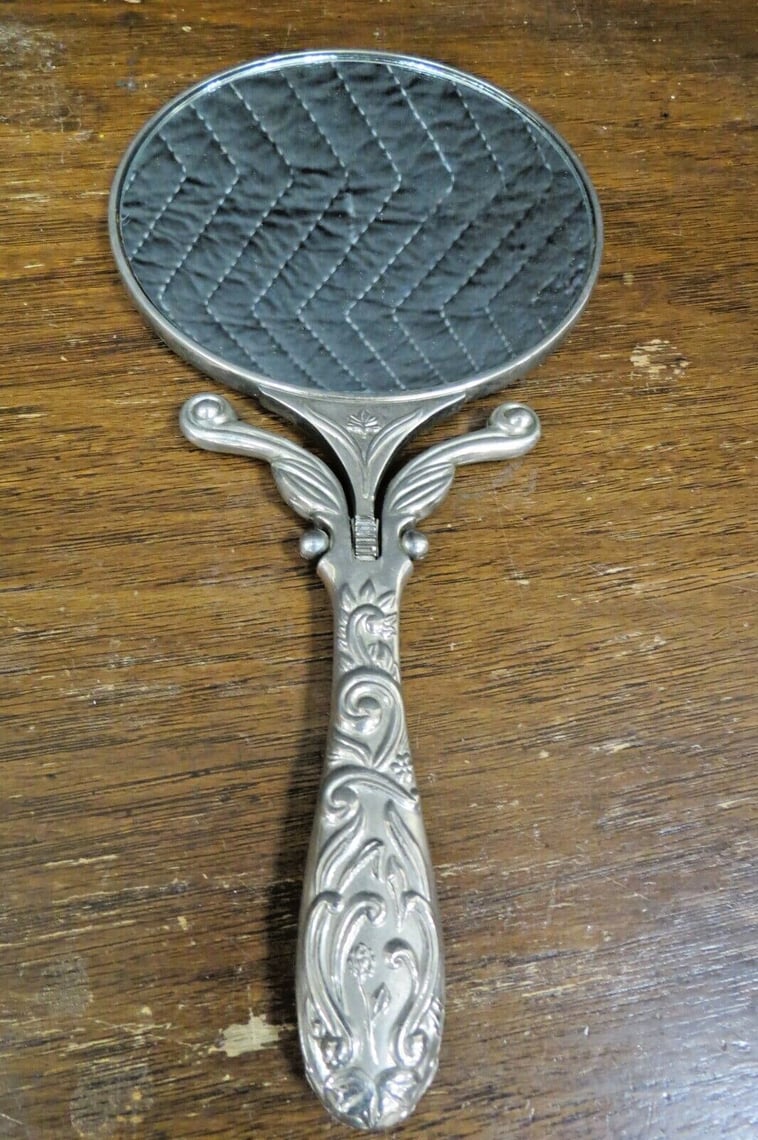 Vintage Godinger Folding Hand Mirror Silver Ornate Two Way | Pickery ...