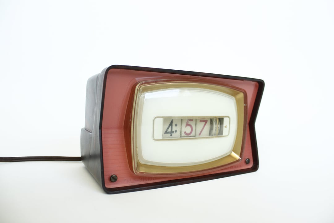 Vintage 50's Numecrhon Tymeter Desk Clock - Rolling Number Clock ...