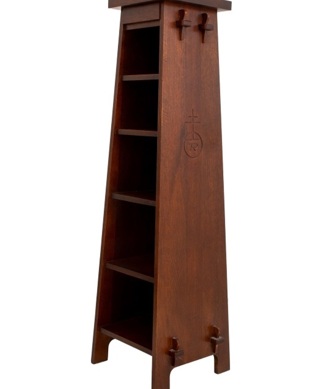 Stickley Roycroft Oak Magazine Pedestal Bookshelf | Showplace Antique ...