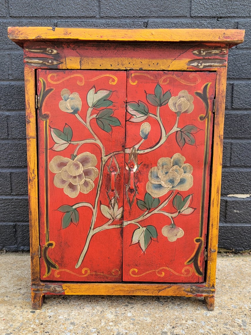 Small Painted Red Cabinet | Wishbone Reserve | Baltimore, MD
