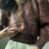 vintage fuzzy metallic rainbow stripe sweater | Retro Rhapsody | Miami ...
