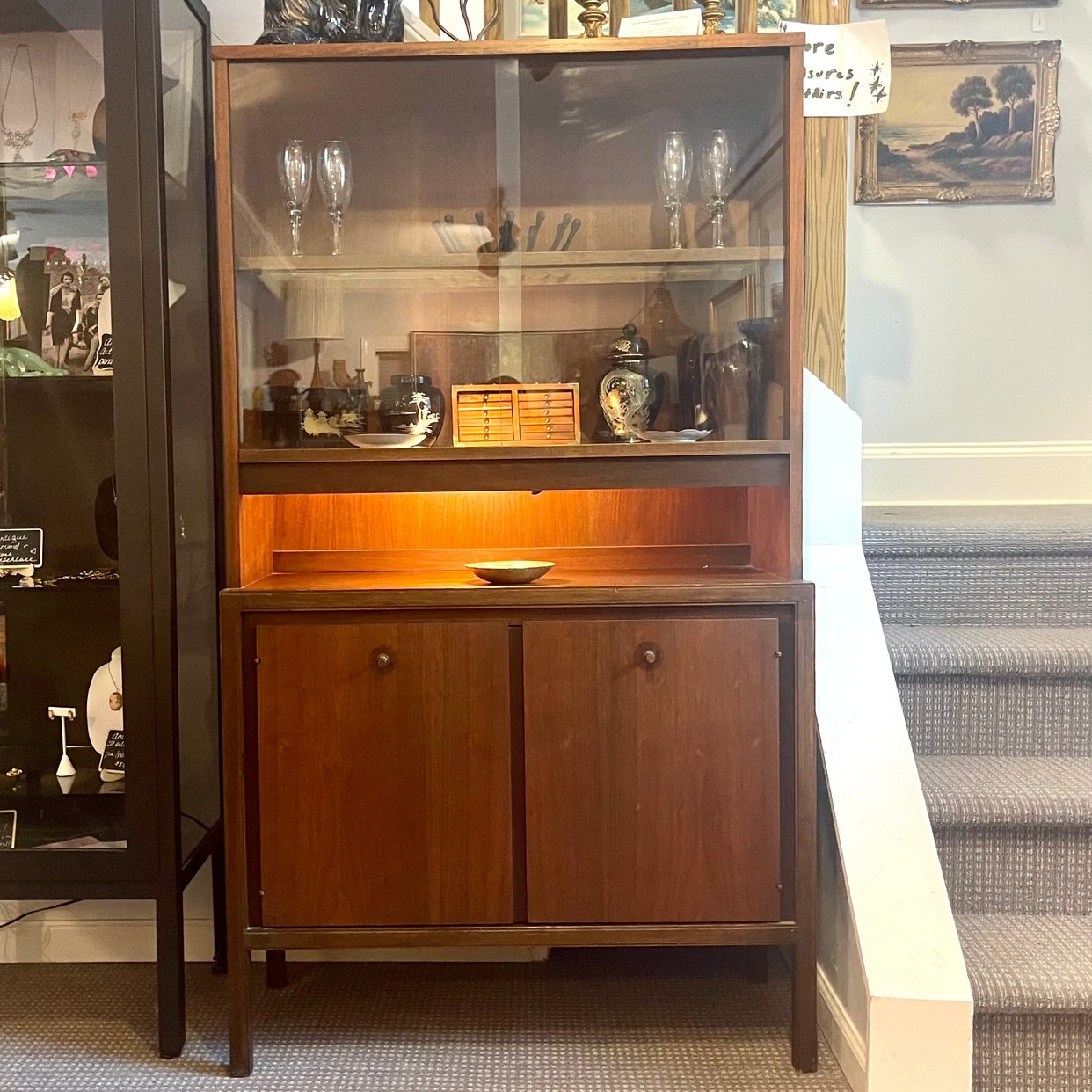 Midcentury Modern Petite China Cabinet by Basic Witz | Magpie ...