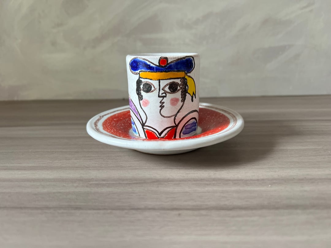 Vintage DeSimone Pottery Italy decorative Terracotta Expresso cup and ...
