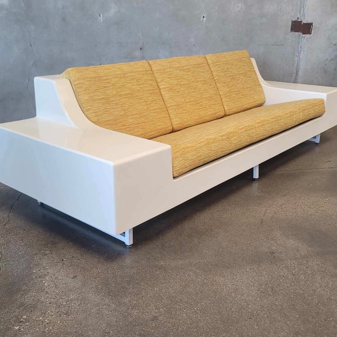 Vintage Mid Century Modern Fiberglass Sofa from Space Age Era | Casara ...