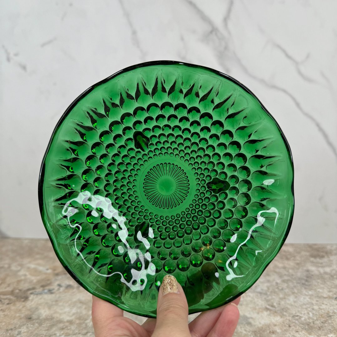 Vintage Anchor Hocking Emerald Green Dish with Hobnail Pattern - | Good ...