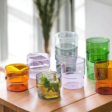 Stackable Colored Glass Water Cup | Humboldt House - Chicago, IL | ATTIC