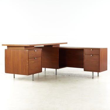 George Nelson for Herman Miller Mid Century Walnut Corner Executive ...