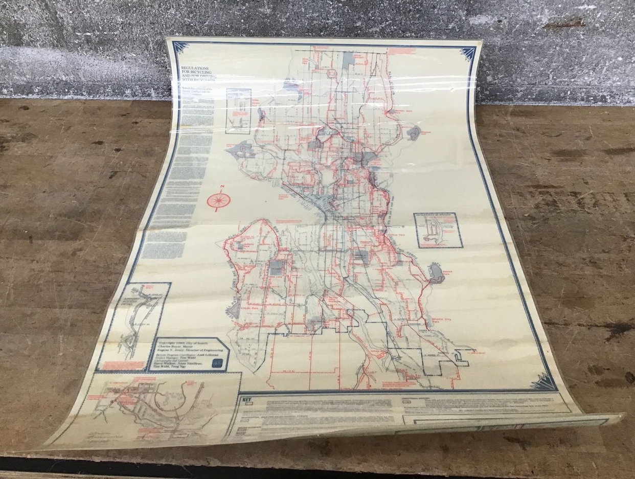 1983 Seattle Cycling Guide Map (Seattle) | Second Use - Seattle and ...