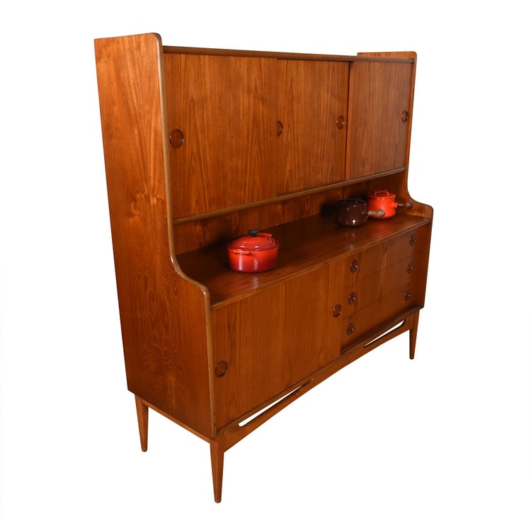 Danish Teak Double-Decker Tall Highboard | Server | Modern Mobler ...