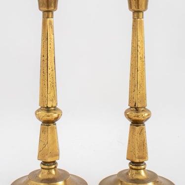 Hexagonal Columnar Brass Picket Sticks, Pair | Showplace Antique ...