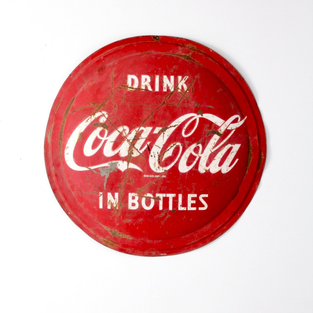 vintage Coca-Cola sign, original button sign, Coke disc | 86 Vintage ...