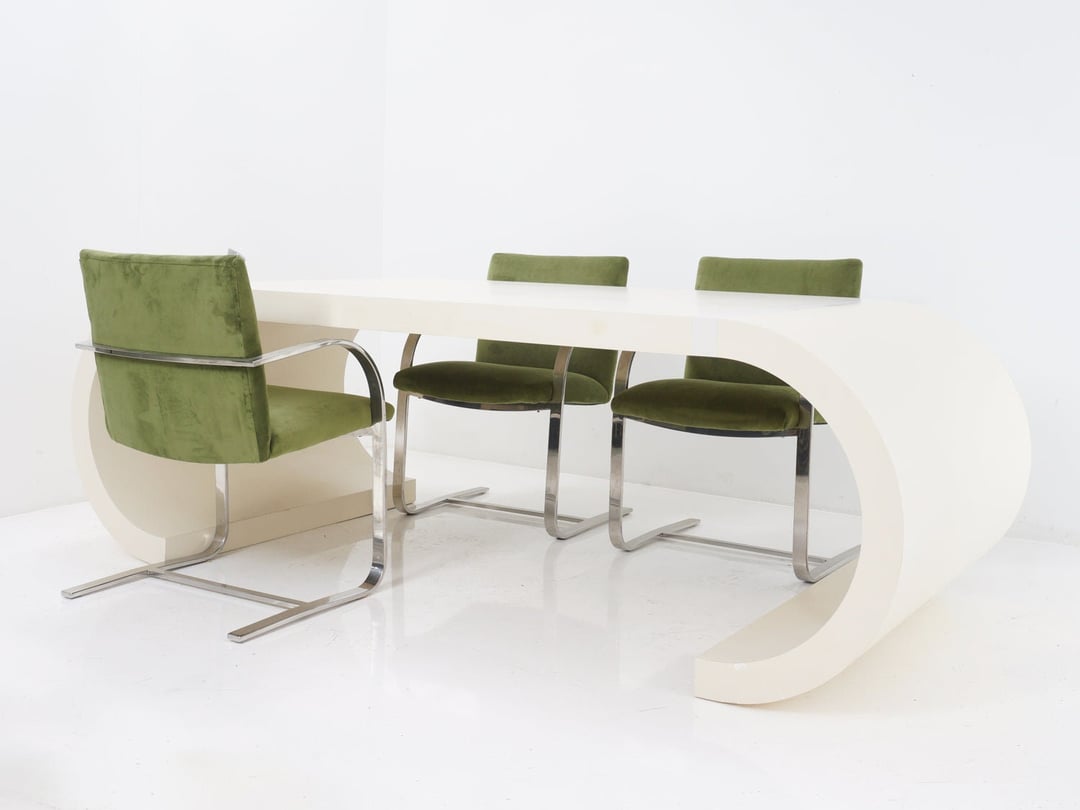 Laminate Scroll Dining Table, 1990s | Betsu Studio | Philadelphia, PA