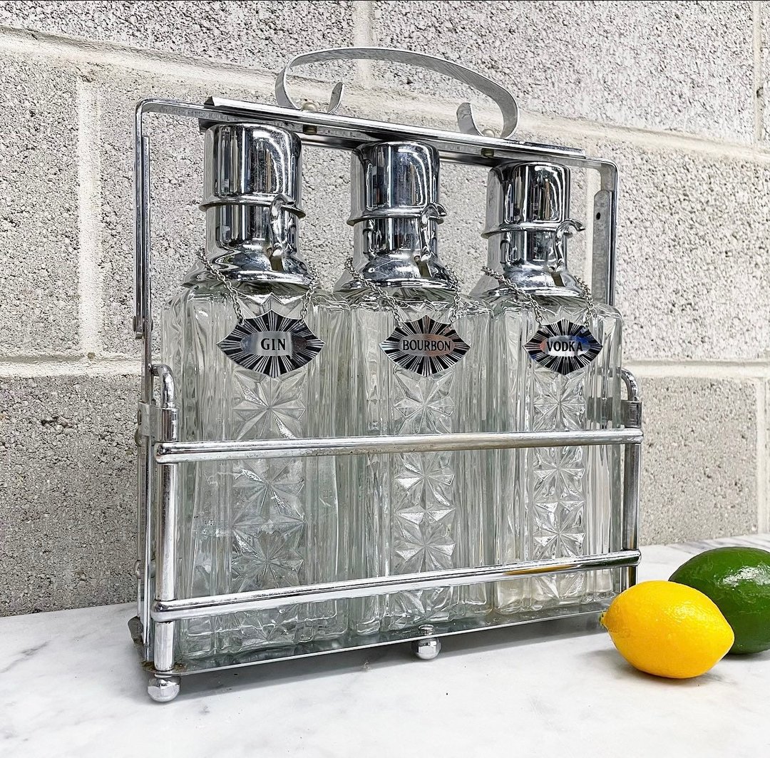 Vintage Decanter Set Retro 1960s Mid Century Modern + Tantalus ...