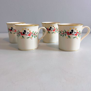 Vintage Walt Disney Lenox Christmas Mickey Mouse Mugs Made in | Over ...