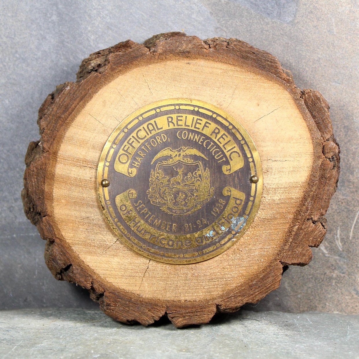 RARE! 1938 Official Relief Relic of Hurricane & Flood Hartford | Bixley ...