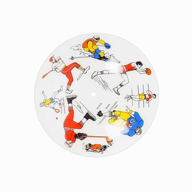 Vintage Glass Lamp Shade Sports Baseball Basketball Hockey | Vintage ...
