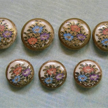Antique Satsuma Buttons, Old Set of Seven Satsuma | Keepsake Jewels ...