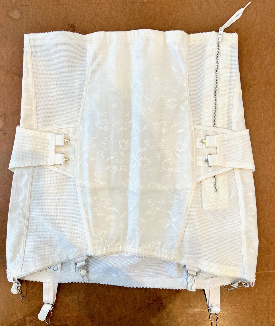 Vintage 40s 50s White Girdle Garter Belt / Girdle Skirt / Adjustable ...