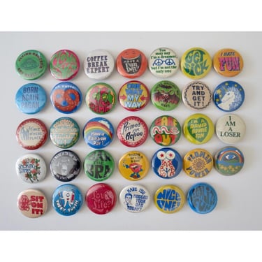 Vintage Style Pinback Buttons - 60s 70s 80s | Good Luxe Vintage ...