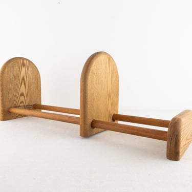 Vintage Wooden Sliding Book Rack, 18 Inch Solid Oak | Pebble Creek ...