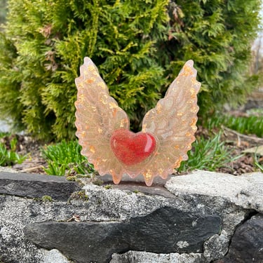 Resin Angel Wings Heart Statue | OrWa Designs - Toledo, WA | ATTIC