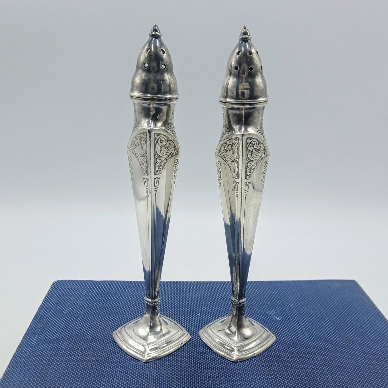 Vintage Silver Plate Salt and Pepper Shakers, Antique 1944 | Tripod ...